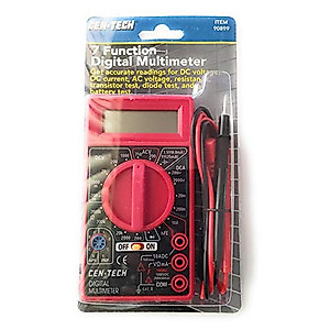 Cen-Tech Digital Amp Ohm Volt Meter Ac Dc Voltmeter Multimeter,Red