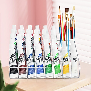 Vowcarol Acrylic Paint Tube Organizer 40 Slots, Watercolor Paint Tube Holder Organizer, Acrylic Paint Holder