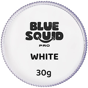 Blue Squid PRO Face Paint - Professional Water Based Single Cake Facepaint & Body Paints - SFX Makeup, Kids Adults Face Painting for Costume, Halloween, Cosplay - Classic White 30g / 1oz