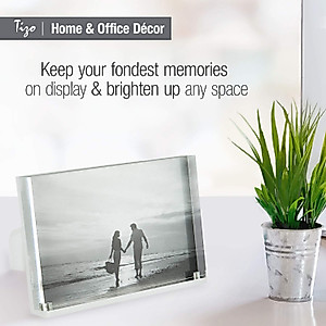 TIZO Design Vertical 5x7 Lucite Picture Frame, Durable 1 Inch Thick Clear Lucite & Magnetic Closures, Elegant & Practical Boutique Quality Photo Frame (Multiple Colors Available)