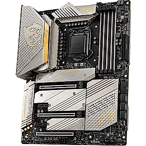 MSI MEG Z590 ACE Gold Edition Gaming Motherboard (ATX, 11th/10th Gen Intel Core, LGA 1200 Socket, SLI/CFX, DDR4, PCIe 4, M.2 Slots, USB 3.2 Gen 2, Wi-Fi 6E, Mystic Light RGB)