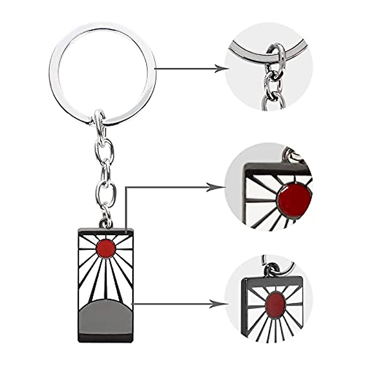 Anime Cosplay Keychain with Earrings for Tanjirou, Metal