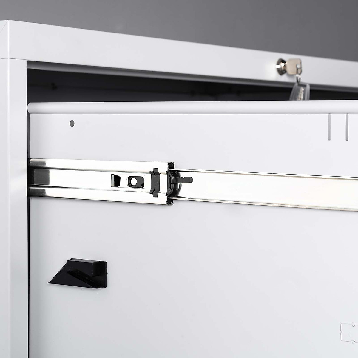 DUNTRKDU 2 Drawer Metal Lateral File Cabinet with Anti-tilt Mechanism for Legal/Letter A4 Size, Large Deep Drawers Locked by Keys, Storage Filing Cabinet for Home Office, Easy to Assemble (White)