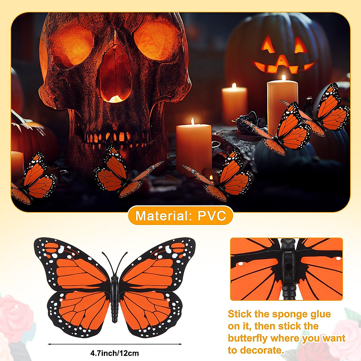 30 Pcs Day of the Dead Decorations Set Altar De Ofrendas Marigold Garland Mexican Banners Serape Tablecloth Skull Hanging Swirl Monarch Butterfly for Dia De Los Muertos Fiesta Party(Orange)