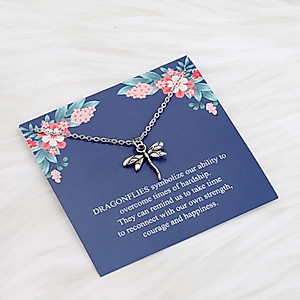 TGBJE Dragonfly Necklace Dragonfly Spirit Animal Gift for Women Daughter Dragonfly Charm Jewelry (Dragonflies Necklace)