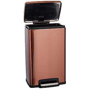 Tramontina 81200/560DS Bronze Contemporary Rectangular Step Can Freshener System, Trash Can, 13-Gallon