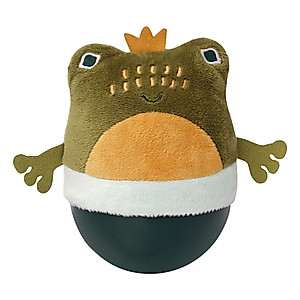 Manhattan Toy Wobbly Bobbly Frog Weighted, Soft Silicone Wobble Ball with Embroidered Plush Baby & Toddler Toy