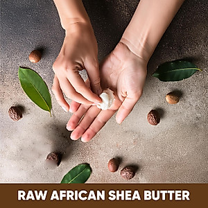 HERBOGANIC Pure Raw African Shea Butter, Organic White Ivory Premium 100% Natural Unrefined Ghana Skin Beauty Care Face Body Hair Scalp Non GMO (5 Lb) (Shea Butter 5 LB)
