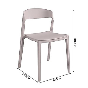 Cosco Outdoor/Indoor Stacking Resin Chair with Ribbon Back, 2-Pack, Pink