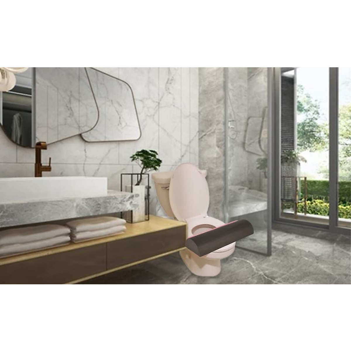 Multipurpose high Density Foam Roller,BBL Toilet Riser,D-Shaped high Density Foam Lumbar roll Back Support Pillow,Exercise high Density Foam,Yoga,Brazilian Butt Lift bbl Toilet Seat Riser,BBL Supplies