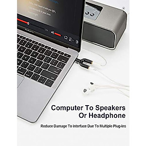 CableCreation Headphone Splitter Adapter, 3.5mm Male to 2 Port 3.5mm Female Y Jack Splitter Adaptor Compatible with Headset, Earphone, iPhone, iPad, iPod,Tablets, MP3 Players&More, Black