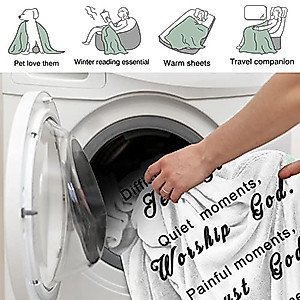 Healing Blanket, Positive Inspirational Thoughts Sherpa Blanket with Scripture Bible Verse Soft Throw Blanket -Christian Gifts for Women 50x60 Inch