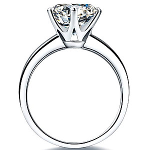 TenFit Jewelry 925 Sterling Silver Rings for Women 2ct Simulated Halo Diamond Anniversary Engagement Rings