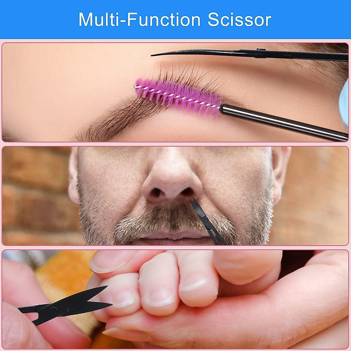 Fangze Tweezers and Fingernail Clippers Kit, 8 Pcs Professional Tweezer Nail Clipper Set Stainless Steel Manicure Tools with Case for Men Women