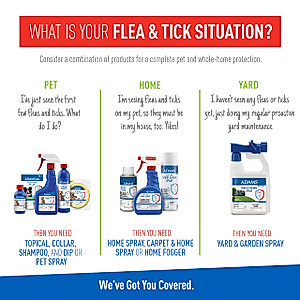 Adams Flea & Tick Spray For Dogs and Cats | Kills Fleas and Ticks Through Contact, Kills Flea Eggs, Flea Larvae, and Prevents Flea Egg Hatch | Controls Flea Reinfestation For Up To 2 Months | 16 Oz