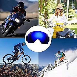 Dplus Ski Goggles Over Glasses - Wide View Snow/Snowboard Goggle Anti-Fog Dual Lens, Sports Goggles(blue)