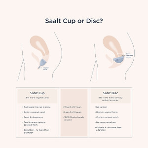 Saalt Soft Menstrual Cup - Super Soft and Flexible - Best Sensitive Cup - Wear for 12 Hours - Tampon and Pad Alternative (Grey, Regular)