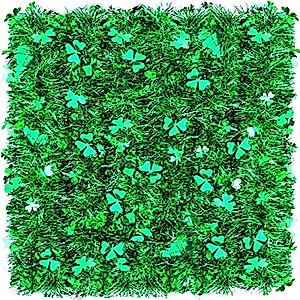 32.8 Feet St Patrick's Day Garland Shamrock Green Tinsel Garland Glitter St Patrick's Day decorations Metallic Shiny Twist tinsel garland for St. Patrick's Day Party Tree Home Decoration
