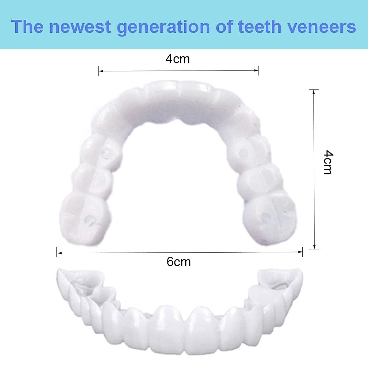 Dentures Fake Smile Teeth Moldable Customizable Temporary Top Teeth for Snap On Instant & Confidence Smile