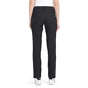 Lesmart Womens Pants Golf Stretch Lightweight Breathable Quick Dry Work Ladies Golf Pants with Pockets 4 Black
