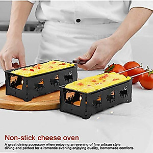 Cheese Raclette, Portable Foldable Non-Stick Candlelight Raclette Pan with Spatula Barbecue Home Kitchen Grilling Tool