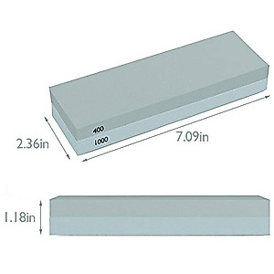 Knife Sharpening Stone Combination Dual Sided Grit With Base for Sharpening and Polishing Tool with Non Slip Base for Kitchen Knives, Hunting Knives, Pocket Knives and Tool Blades (400/1000)