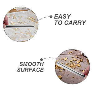 Healeved Crumb Sweeper, 5Pcs Stainless Steel Restaurant Crumb Cleaners Crumb Scraper Food Remover Desk Cleaning Tool for Tablecloth Waiters Waitresses Servers Silver