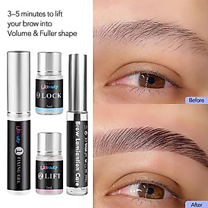 Libeauty Mini Eyebrow Lamination Kit,Long-lasting Fuller Brow Volume,Apply to DIY Eyebrow Perming at Home or Professional Salon with Eyebrows Raincoat Care Solution