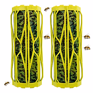 Dwcom 2 Pack Wasp Traps Outdoor, Carpenter Bee Traps for Outside, Fly Traps Outdoor, Fly Traps for Indoors, Flying Catcher, Gnat, Mosquito, Bee, Wasp Flying Insect Killer