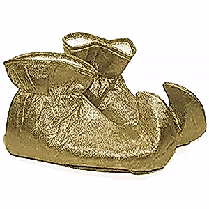 Forum Novelties Women's Deluxe Costume Cloth Elf Shoes, Gold, One Size