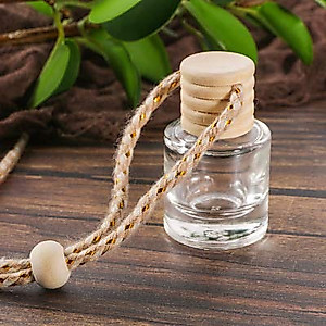 ConStore 10pcs Car Hanging Glass Bottle Empty Pendant Perfume Aromatherapy Bottle Refillable Hanging Diffuser Bottle Air Fresher Ornament Vials