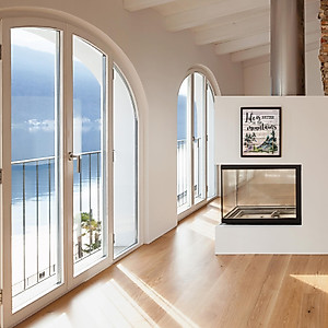 Life Is Better in the Mountains - Unframed 11x14” Rustic Outdoor Wall Art, Wood Landscape Print for Camping Cabin, Farmhouse, Lake House, and Apartment Decor