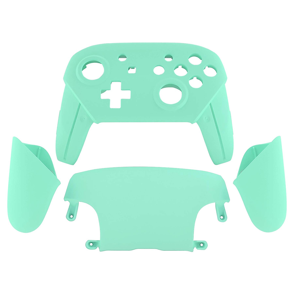 eXtremeRate Mint Green Faceplate Backplate Handles for Nintendo Switch Pro Controller, DIY Replacement Hand Grip Housing Shell Cover for Nintendo Switch Pro Controller - Controller NOT Included