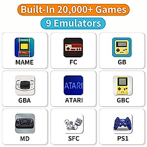 Wireless Retro Game Console, Plug & Play Video TV Game Stick with 20000+ Games Built-in, 9 Emulators, 4K HDMI Nostalgia Stick Game for TV, Dual 2.4G Wireless Controllers, 64G