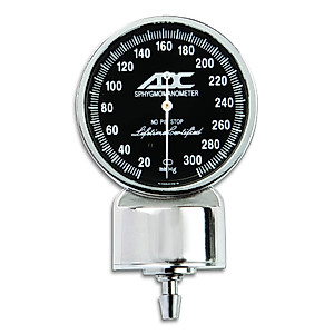 ADC 700-12XBK Diagnostix Model 700 Pocket Aneroid Sphygmomanometer with Adcuff Nylon Blood Pressure Cuff, Large Adult, Black