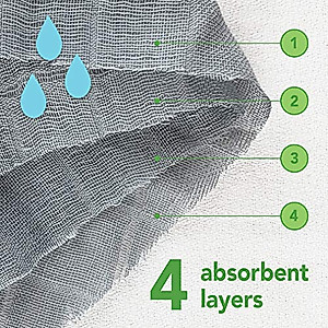 green sprouts Muslin Burp Cloths Made from Organic Cotton 4 Absorbent Layers Protect from sniffles, Drips & drools 100% Organic Cotton Muslin, Super Soft & Softer with Every wash, Machine Washable