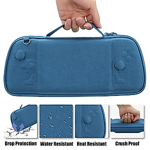 Aenllosi Hard Travel Case for Hori Nintendo Switch Split Pad Pro Handheld Controller-Blue(Only Case)