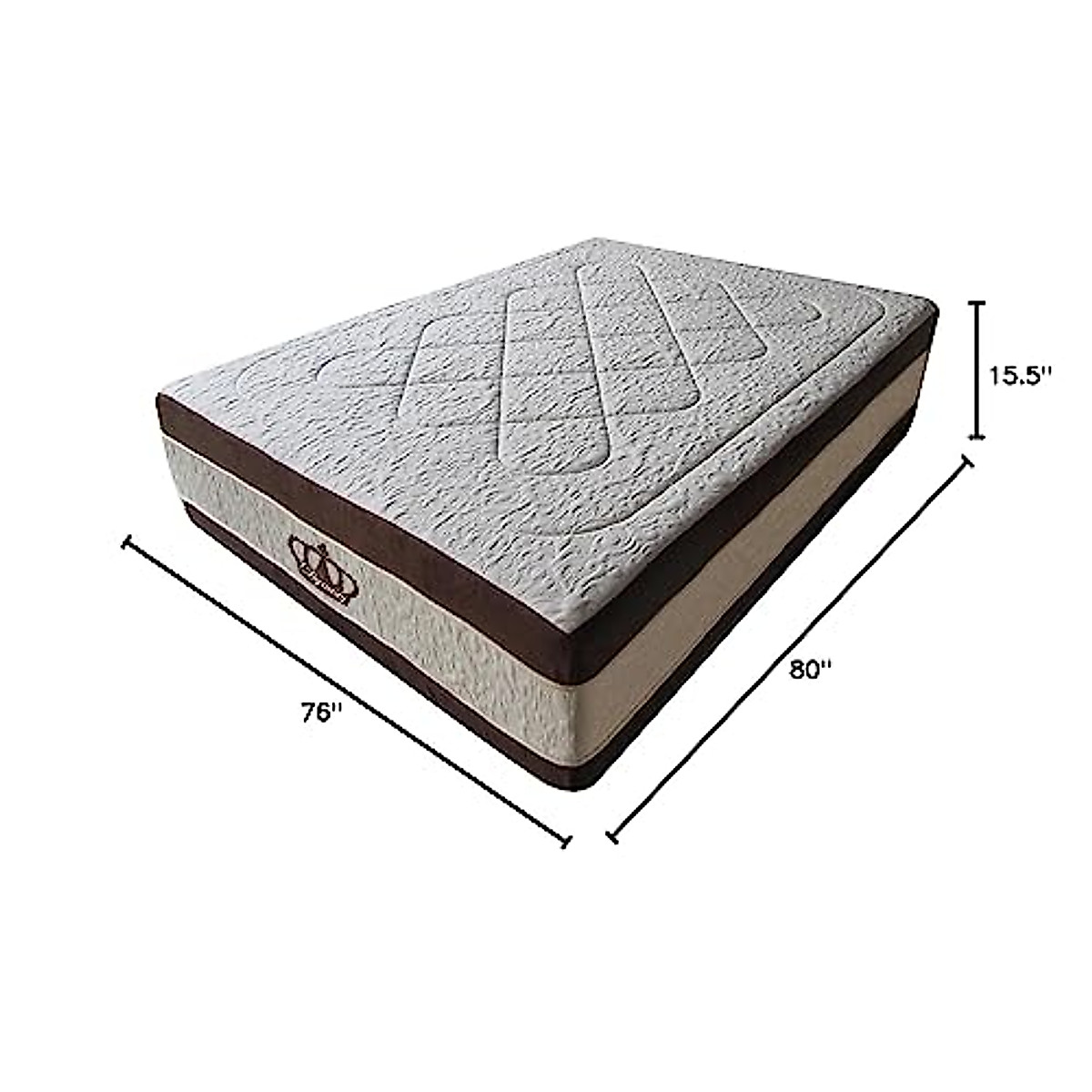 DynastyMattress New! 15.5-Inch AtlantisBreeze Cool HD Memory Foam Gel Mattress-King Size