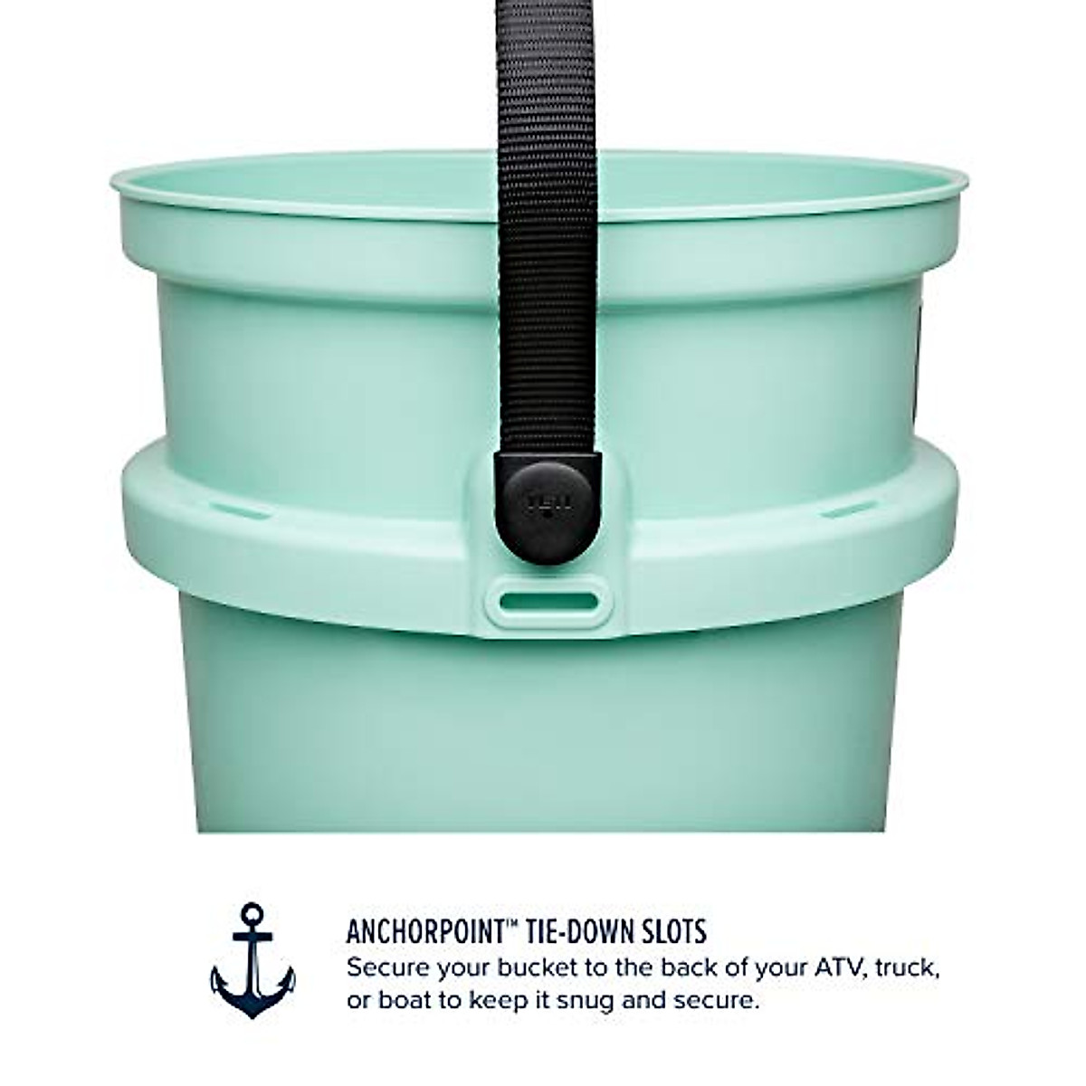 YETI Loadout 5-Gallon Bucket, Impact Resistant Fishing/Utility Bucket, Seafoam