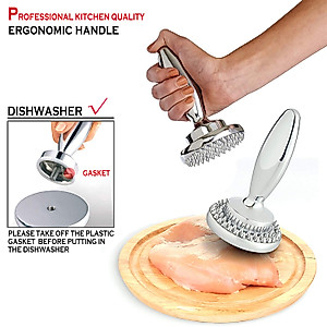 Reversible Meat Tenderizer and Pounder Dual Sided Meat Tenderizer Mallet Marinating Prep Tool