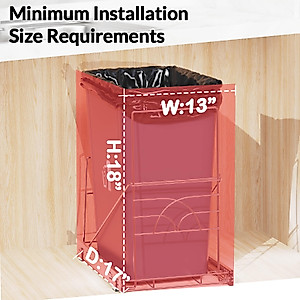 Volitaous Cabinet Trash Can Pull Out Trash Can Rack, Adjustable & Smoothly Under Kitchen Sink Garbage Can Pull Out for 7-11 Gallon (Not Include Can)