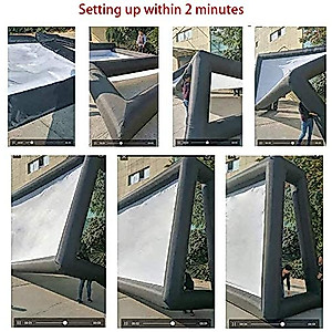 fitnessandfun 30ft Huge Inflatable Projector Screen - Blow Up Outdoor Movie Screens - 360 Inch for TV & Movies - Seamless, Portable, Front & Rear Projection(30ft with Blower)
