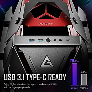 Antec Torque Black/Red Aluminum ATX Mid Tower Computer Case/Winner of iF Design Award 2019