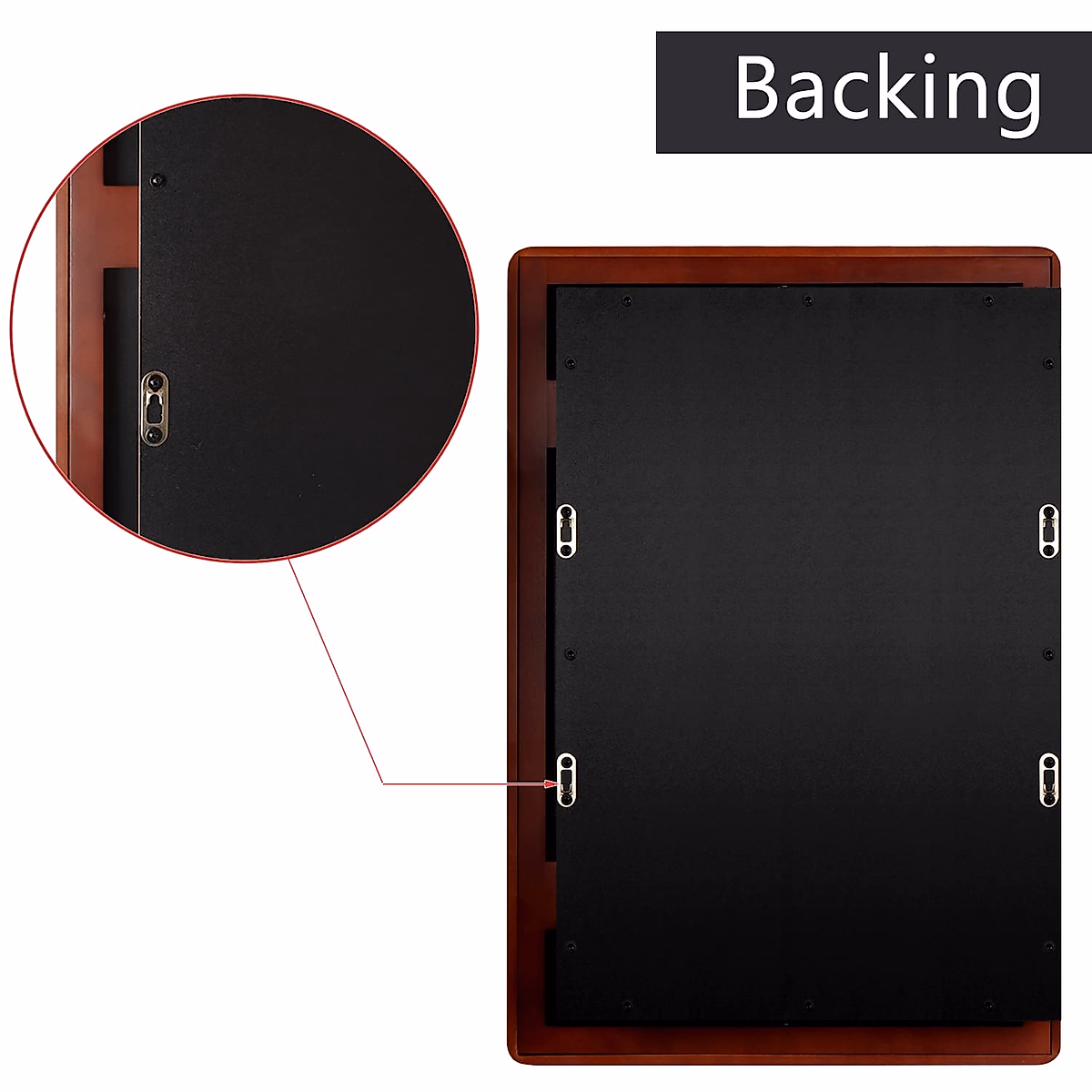 H & A Medicine Cabinet Bathroom Mirror, 24''x16'' Farmhouse Wood Frame Bathroom Medicine Cabinet with Mirror, Vanity Mirrors Recess or Surface Mounted Installation (Brown)