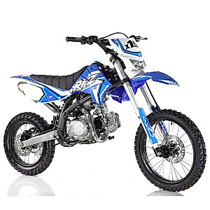 125cc Dirt Bike Pit Bike Adult Dirt Pitbike Gas Dirt Bikes with Headlight 125cc Gas Dirt Pit Bike (Blue)