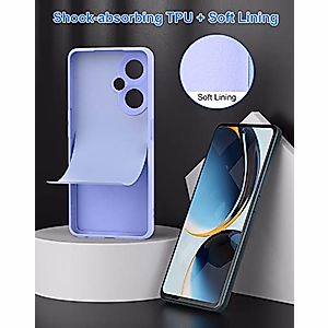 Foluu Silicone Case for OnePlus Nord N30 5G, Liquid Gel Rubber Case with Soft Microfiber Lining Cushion Slim Hard Shell Shockproof Protective Cover for OnePlus Nord N30 5G 2023 (Purple)