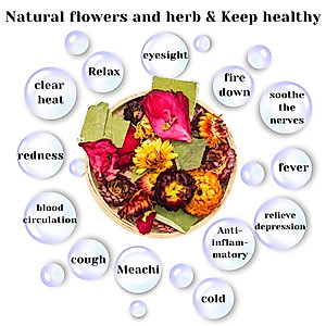 Hamster Bedding, Natural Soft Dried Flowers Bedding, Small Pet Litter Habitat Mat Edible Treat for Guinea Pigs Rabbits Gerbils Rats Squirrels Chinchillas (Dried Flowers)