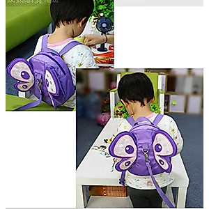 Hipiwe Baby Anti-Lost Backpack Butterfly Walking Safety Belt Harness Toddler Reins Strap with Leash (Purple)