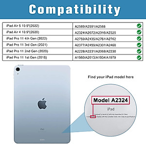 ProCase 1 Pack for iPad Air 5th 2022/ Air 4th 2020/ iPad Pro 11 4th 2022/ 3rd 2021/ 2nd 2020/ 1st 2018 Privacy Screen Protector, Anti-Spy Tempered Glass for 10.9 iPad Air 5 4 / iPad Pro 11" 4 3 2 1