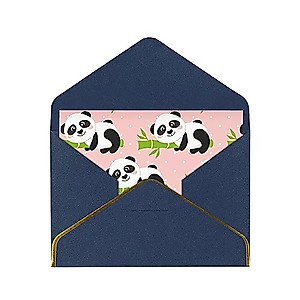 PAILON Pink Panda Thank You Cards With Envelopes, Blank Greeting Note Cards With Envelopes Blank Inside, Funny Birthday Cards For Women Men, Thank You Card For Wedding Business,Graduation